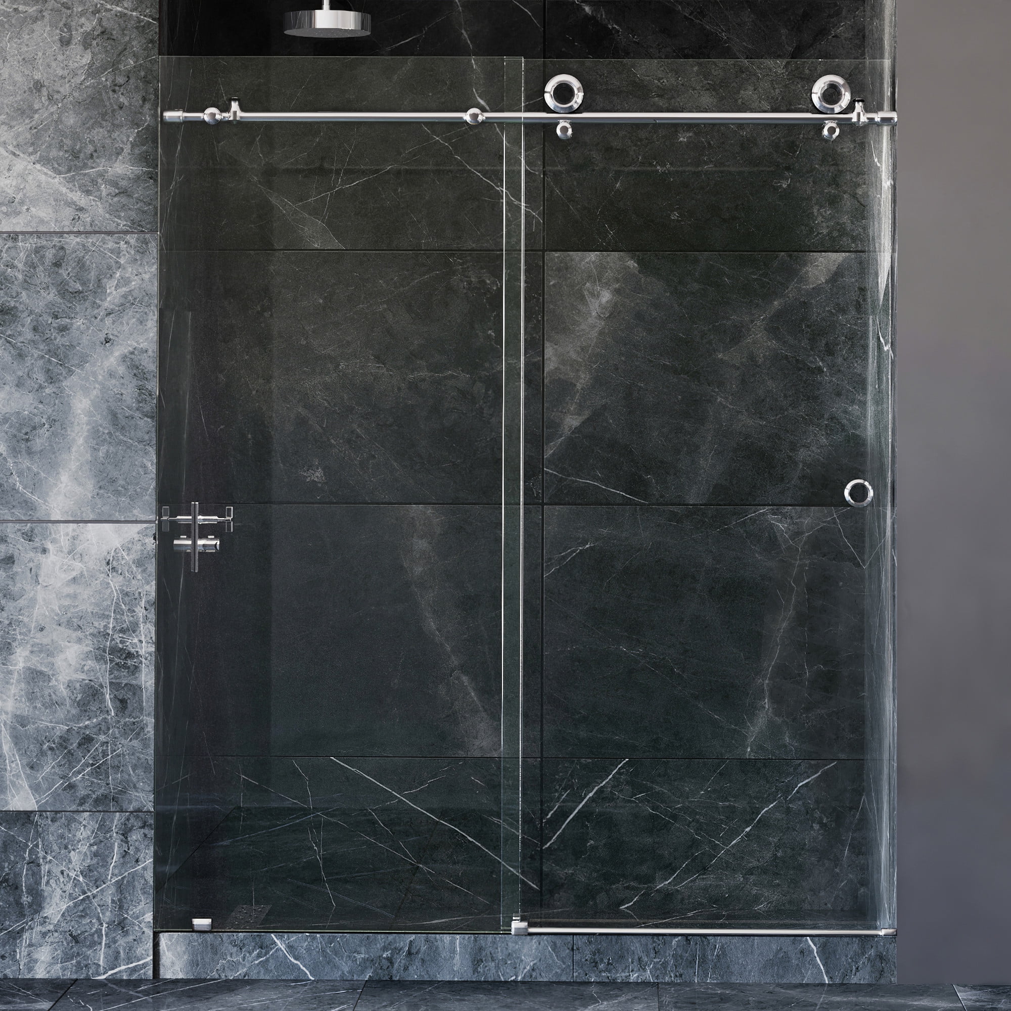 Seawin Hugo 56 - 60 x 78 inches Frameless Sliding Shower Door 3/8 in ...