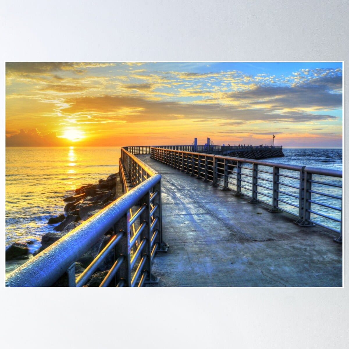 Sebastian Inlet Pier Along Melbourne Beach Poster Wall Art, Modern Wall ...