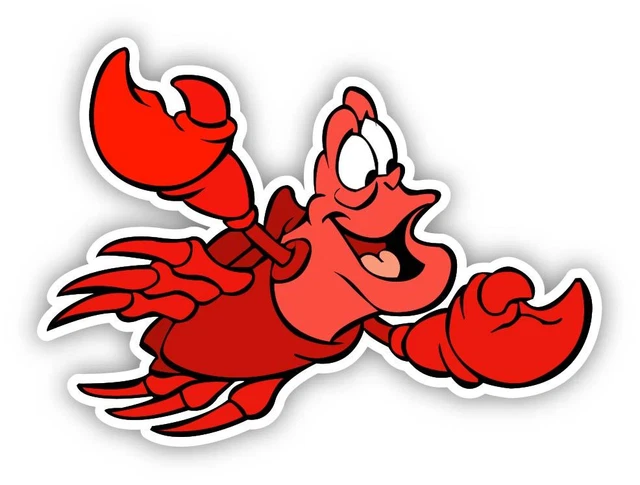 Sebastian Little Mermaid Cartoon Sticker Decal Laptop Wall Car ...