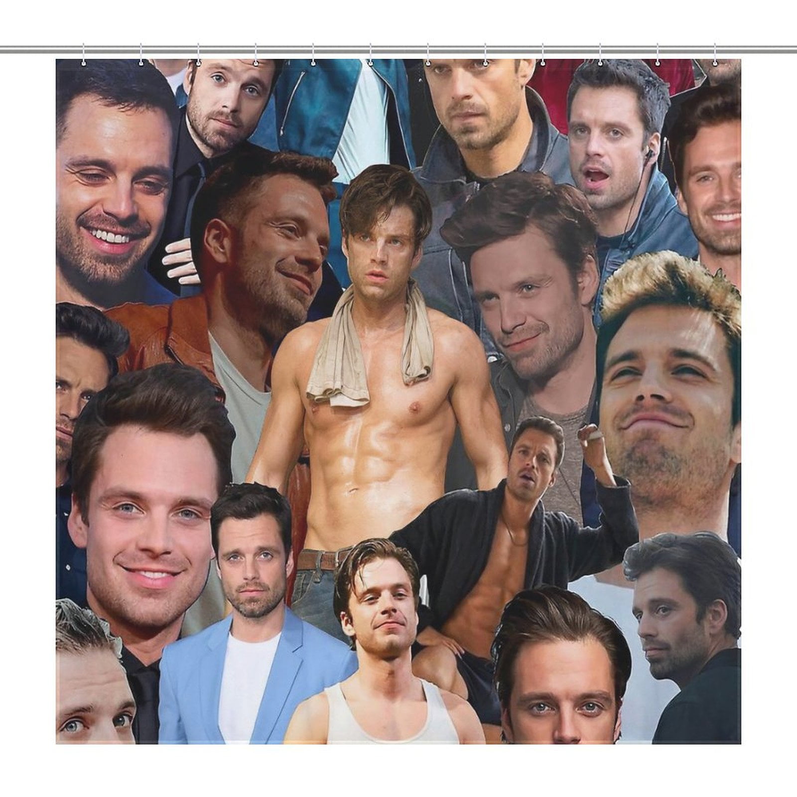 Sebastian Stan Bath Curtain 72x72Inch(183x183cm) - Walmart.com