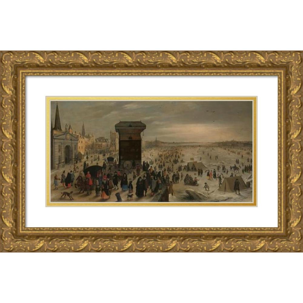 Sebastian Vrancx 18x11 Gold Ornate Wood Frame and Double Matted Museum ...