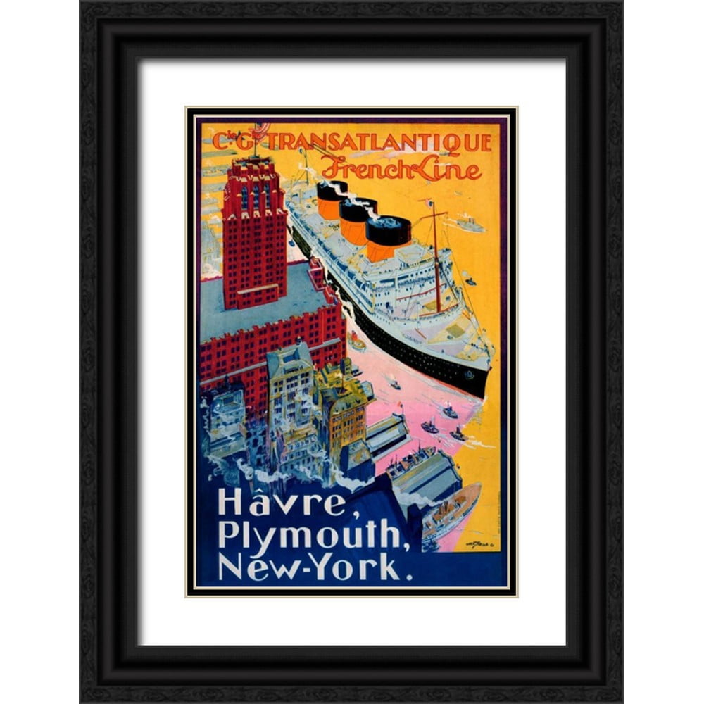 Sebille, Albert 11x14 Black Ornate Wood Framed with Double Matting ...