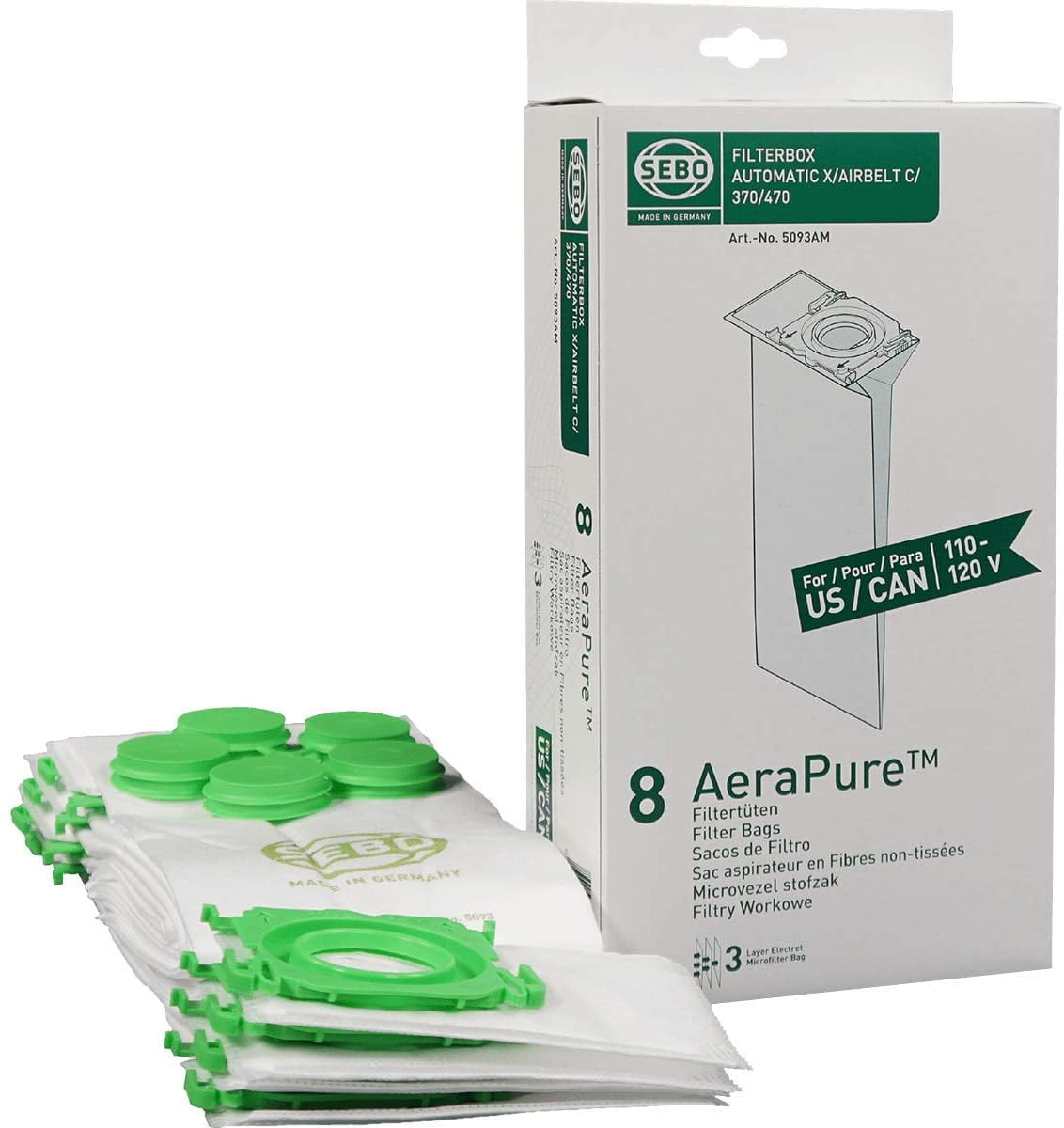 Sebo, Vacuum Filter Bag, 5093AM, 8-Pack for X Series - Walmart.com