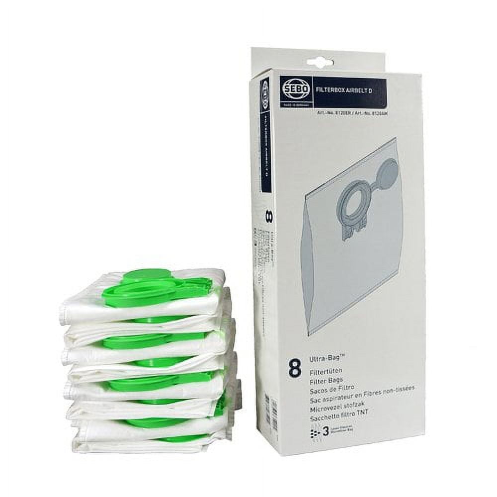 Sebo Filter Bag Box - 8 Three-Layer Ultra Bags with Caps for Sebo ...