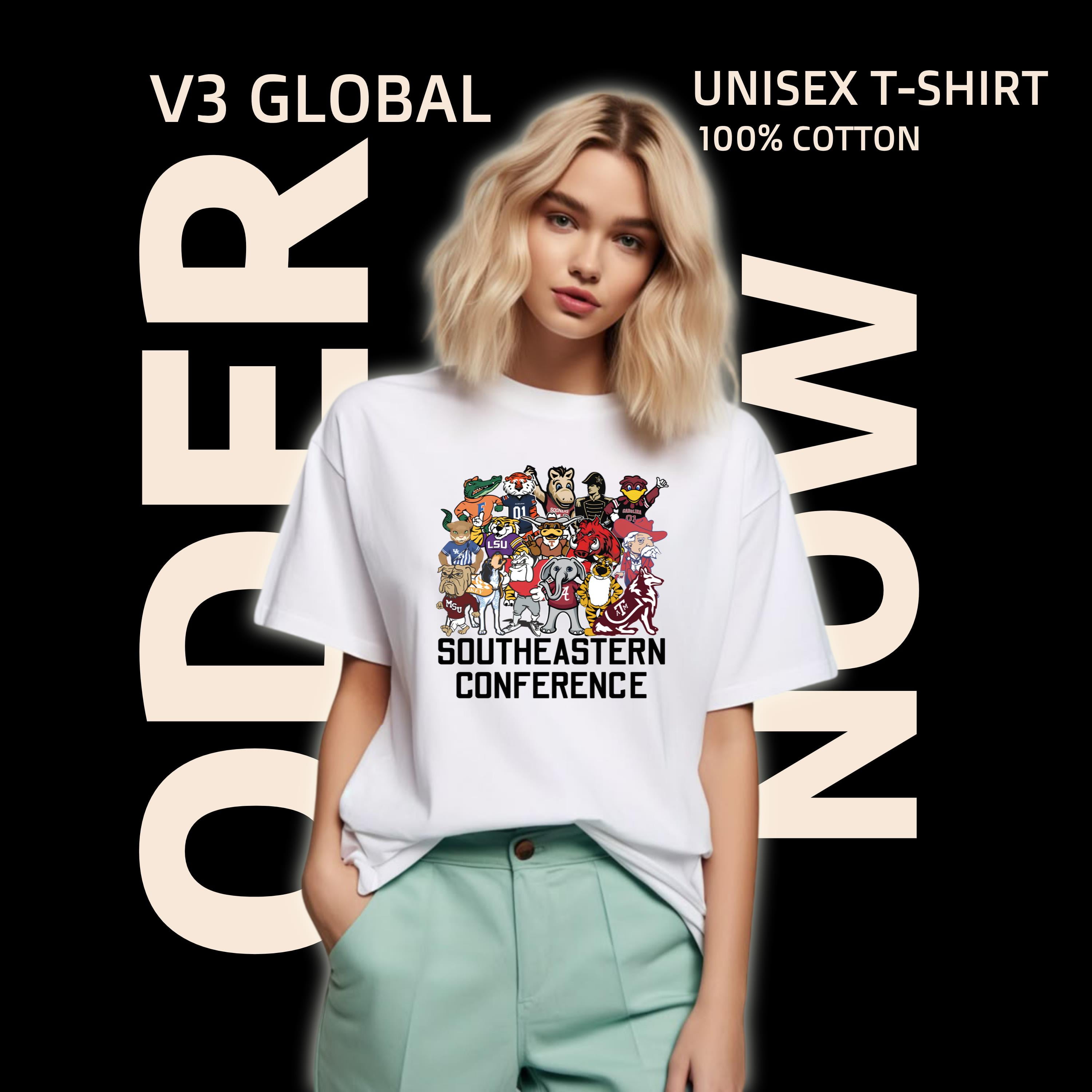 Sec Conference Mascots T-Shirt, for men & women, up to size 5XL ...