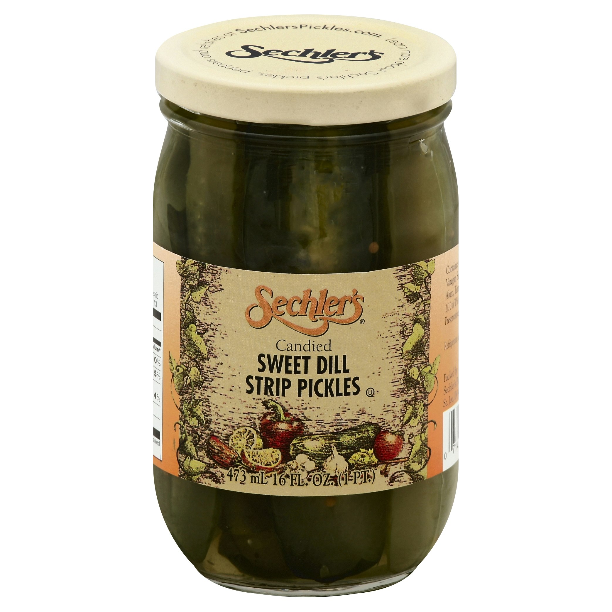 Sechler's Candied Sweet Dill Stripe Pickles 16 oz (Pack Of 6) - Walmart.com