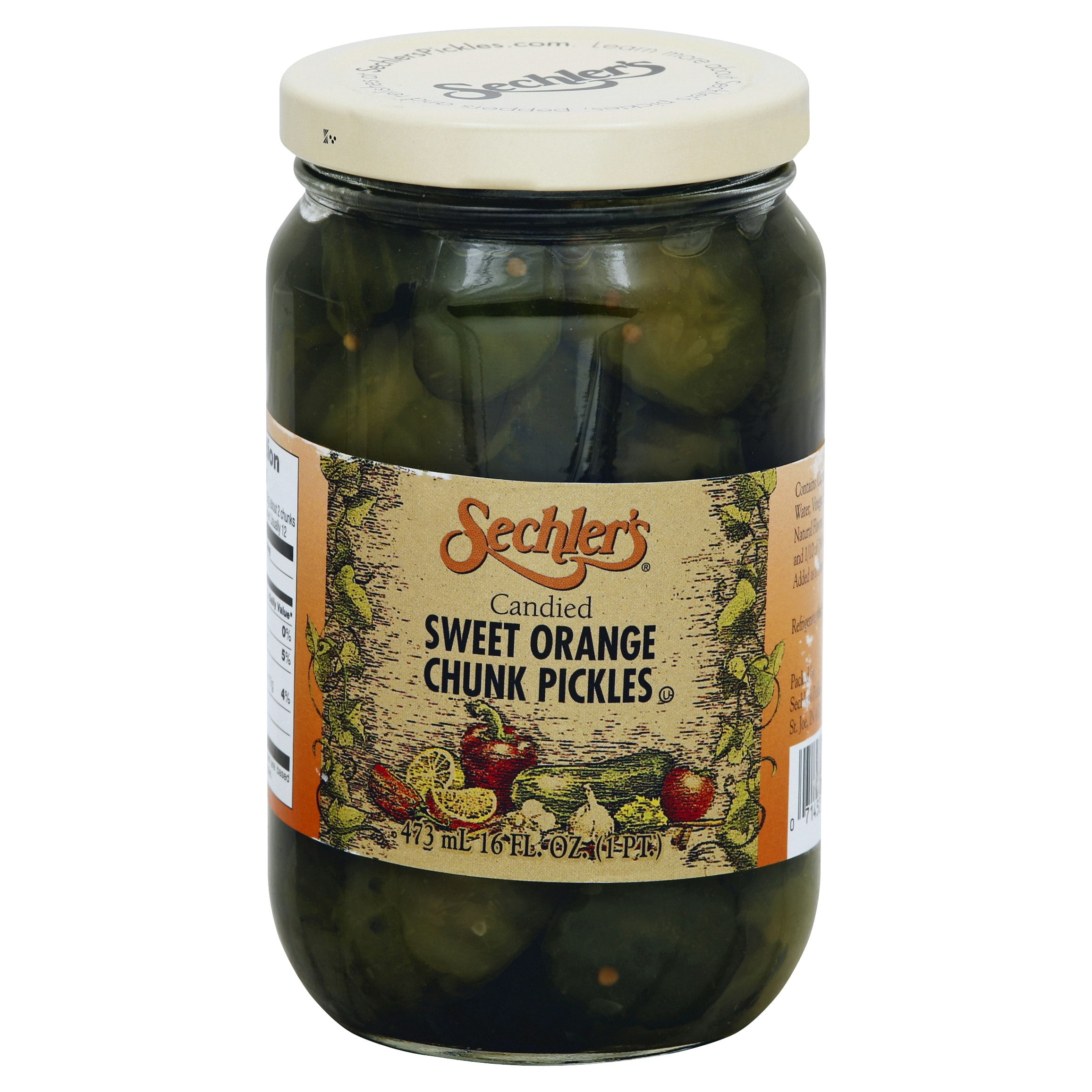 Sechler's Sweet Candied Orange Chunks Pickles 16 oz (Pack of 6 ...