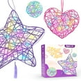 Seckton DIY 3D String Art Kit for Kids, 3 Pack, Heart, Star, Lantern ...