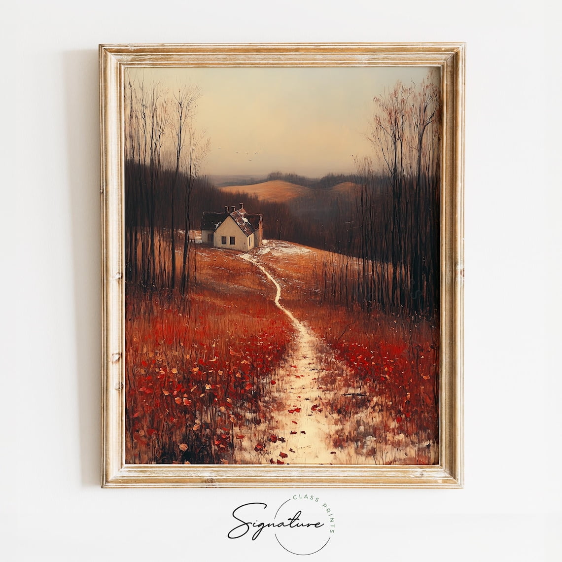 Secluded Hillside Path With Warm Autumn Tones, Serene Rustic Landscape ...