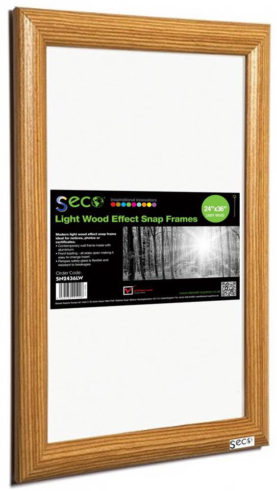 Seco 24 x 36 in. Front Load Easy Open Snap Poster-Picture Light Wood ...