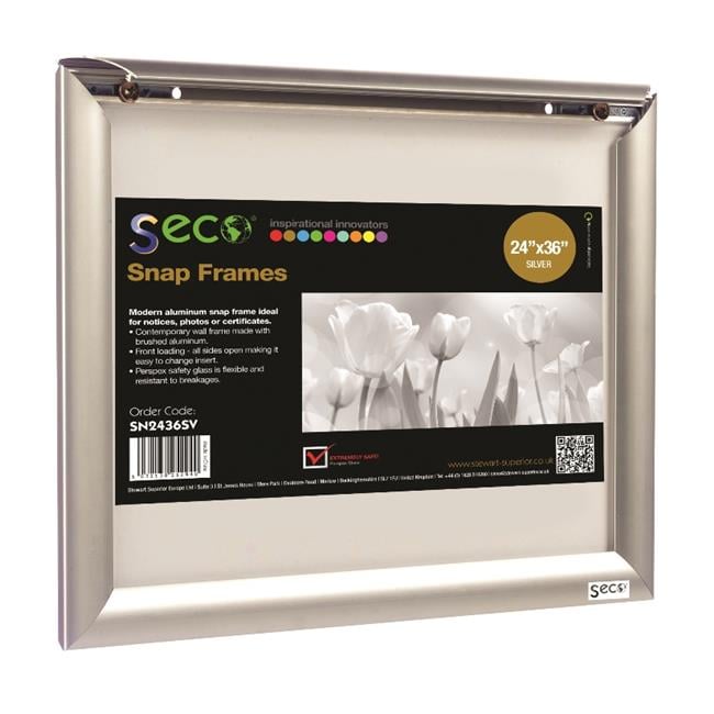 Seco 24 x 36 in. Front Load Easy Open Snap Poster-Picture Silver ...