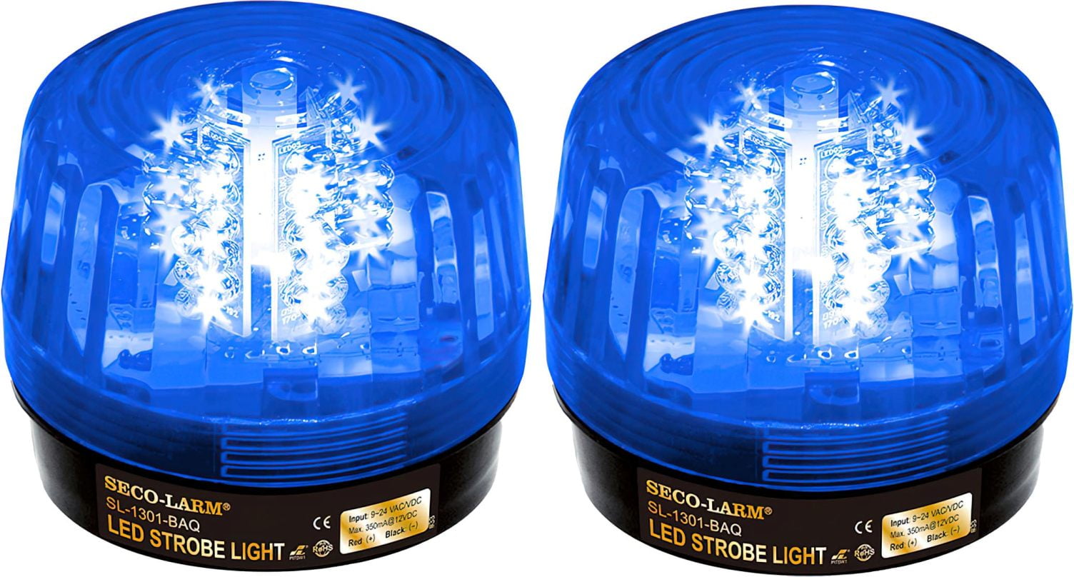 Seco-Larm SL-1301-BAQ/B Enforcer Blue LED Strobe Lights (Pack of 2); 32 ...