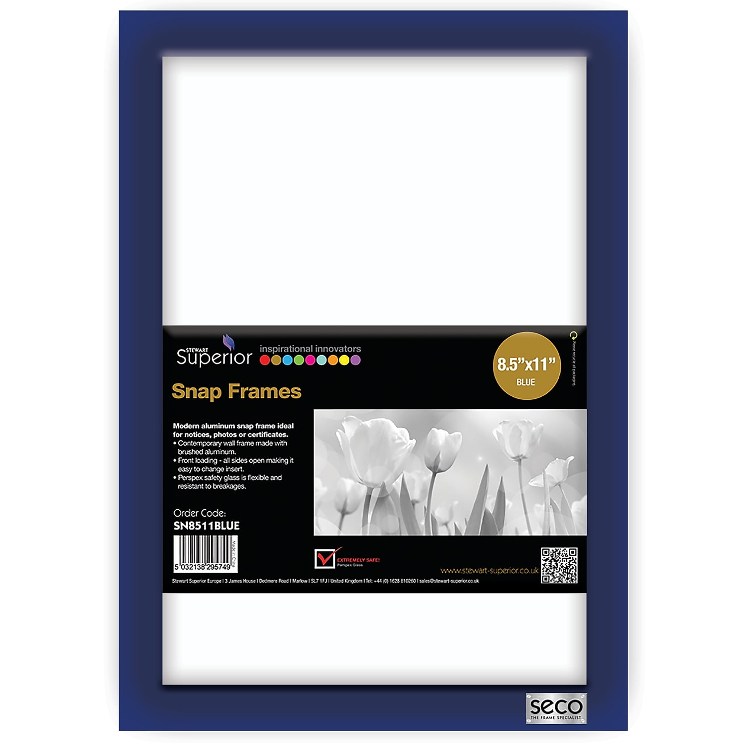 Seco Snap Frame 8.5" x 11" Blue (SN8511) SN8511BLUE - Walmart.com
