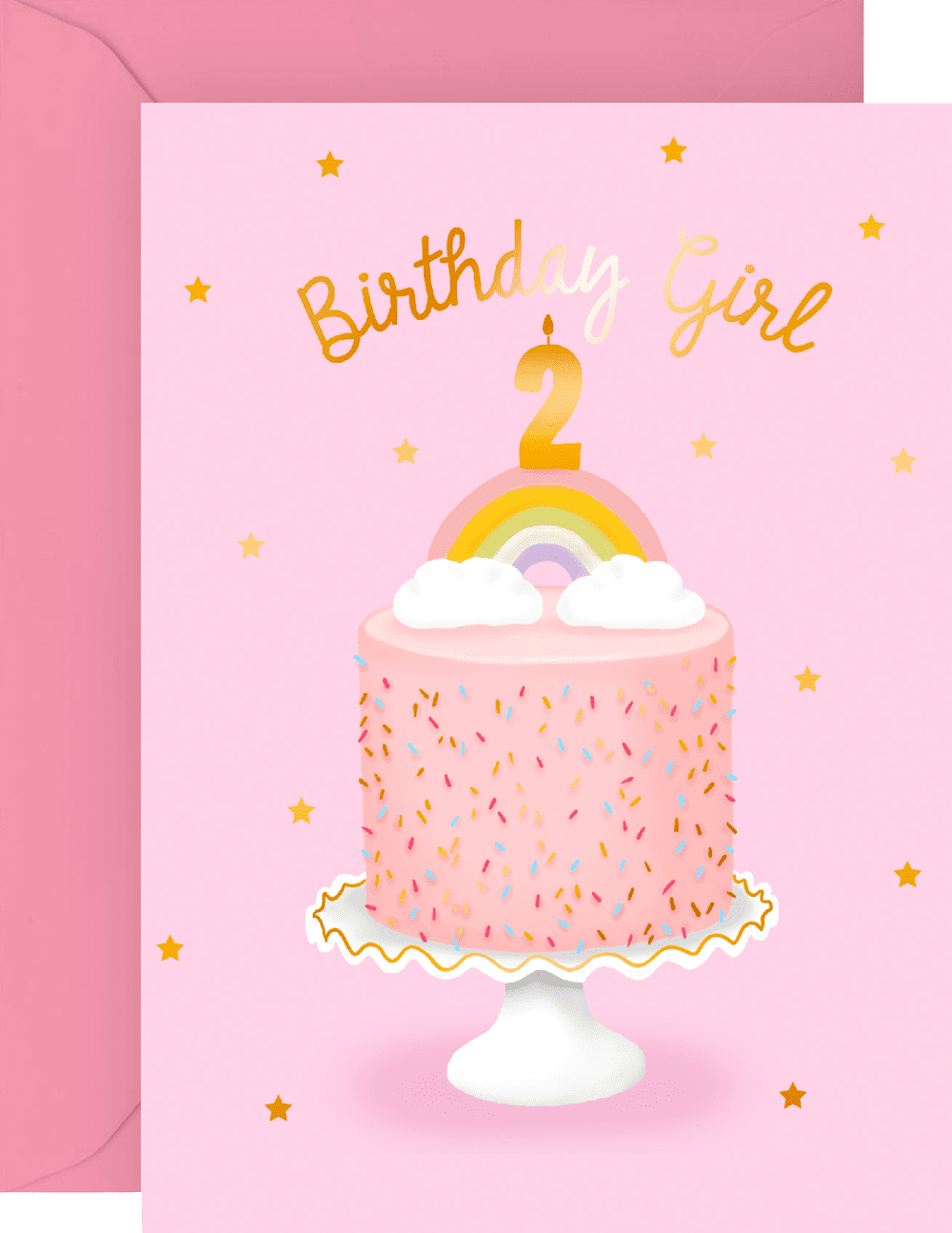 Second Birthday Card for Girls - Happy 2nd Birthday Card - Age 2 - Two ...