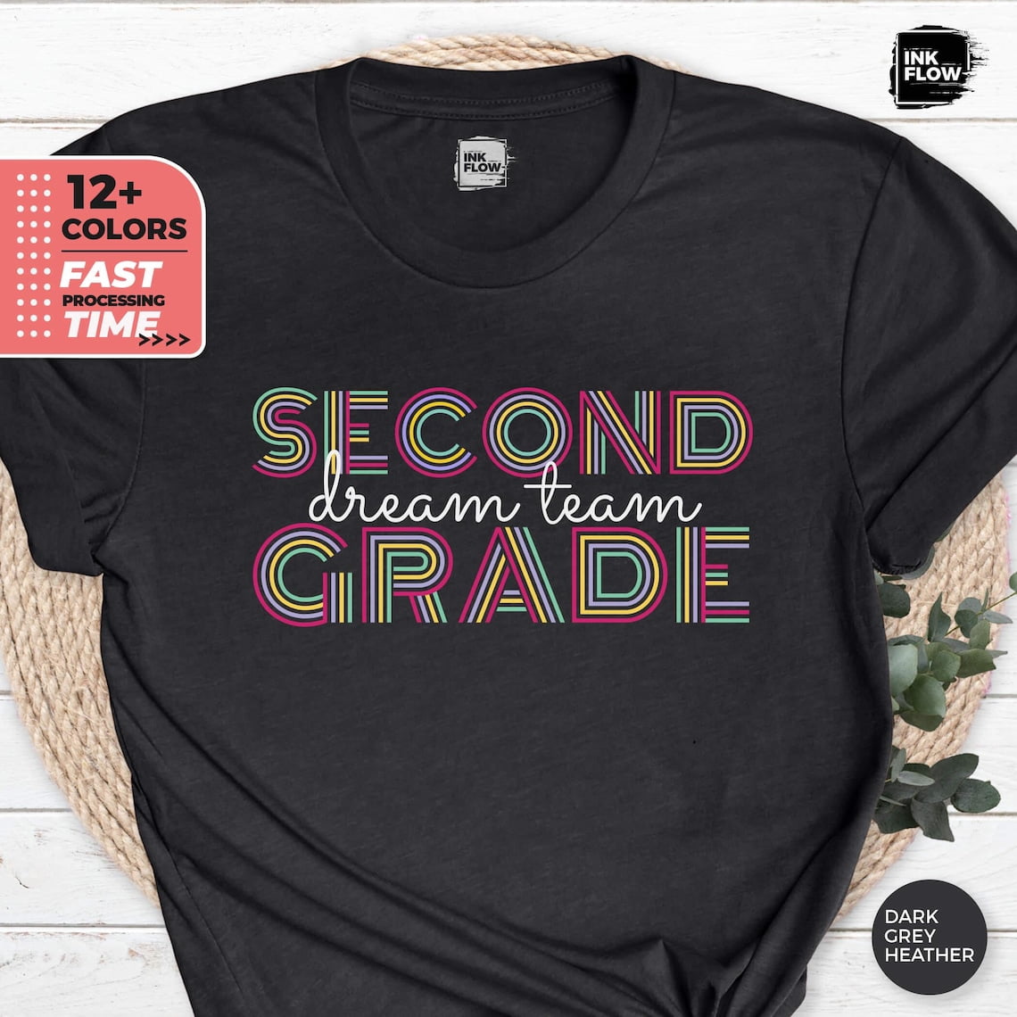 Second Grade Dream Team Shirt, 2nd Grade Team T-shirt, New Teacher Gift ...