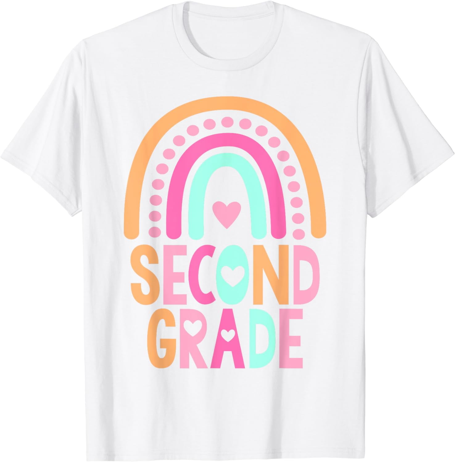 Second Grade Rainbow Girls Boys Teacher Cute 2nd Grade Squad T-Shirt ...