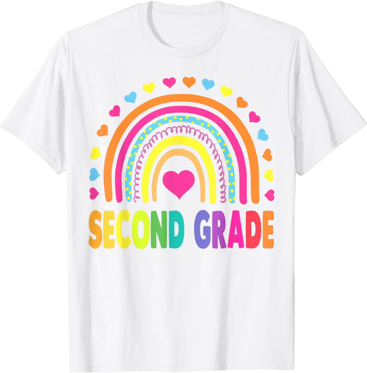Second Grade Rainbow Girls Boys Teacher Team 2nd Grade Squad T-Shirt ...