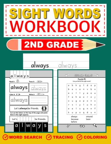 Pre-Owned Second Grade Sight Words Workbook: High Frequency Words Grade ...