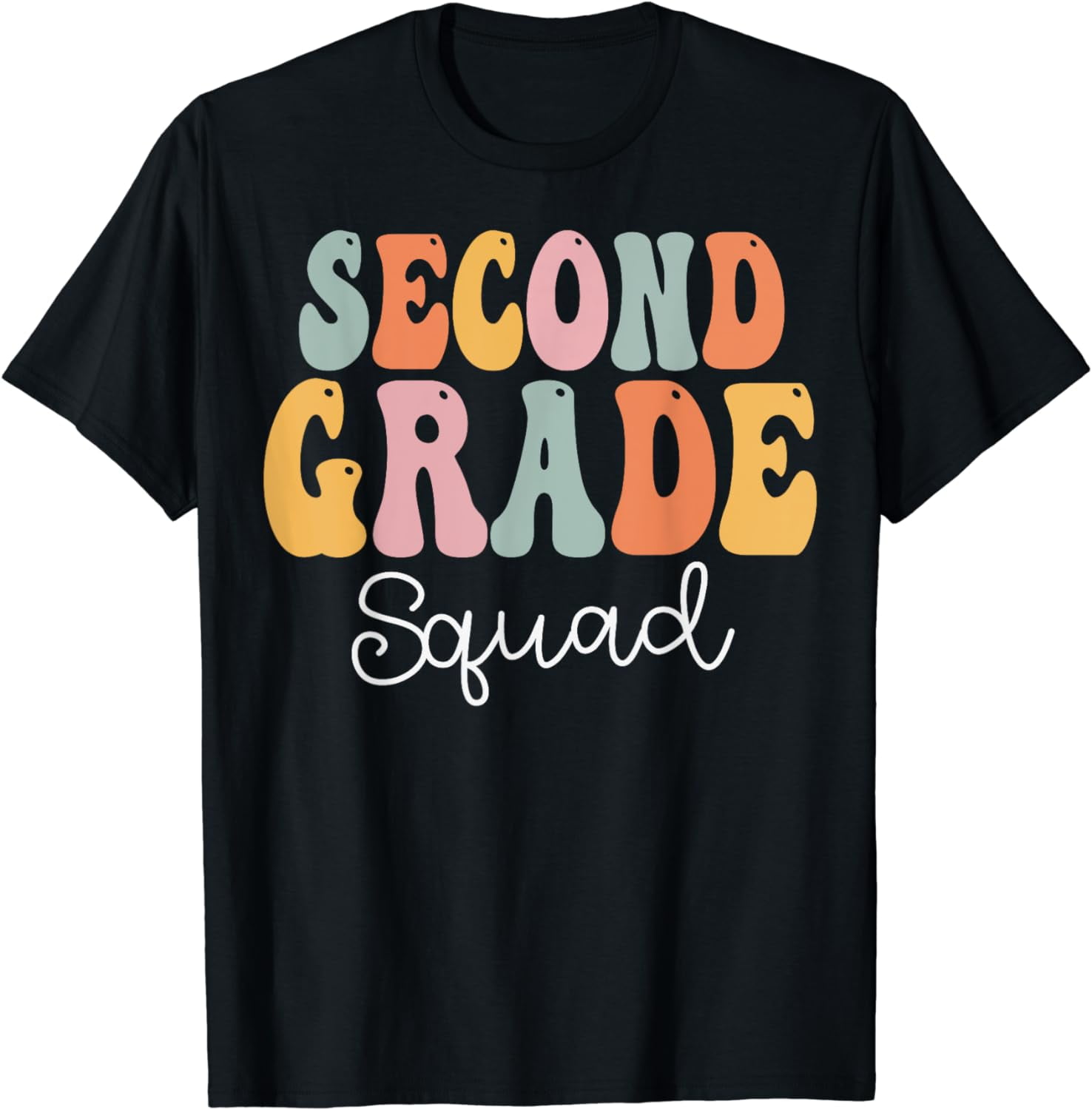 Second Grade Squad Retro Groovy Vintage First Day Of School T-Shirt ...