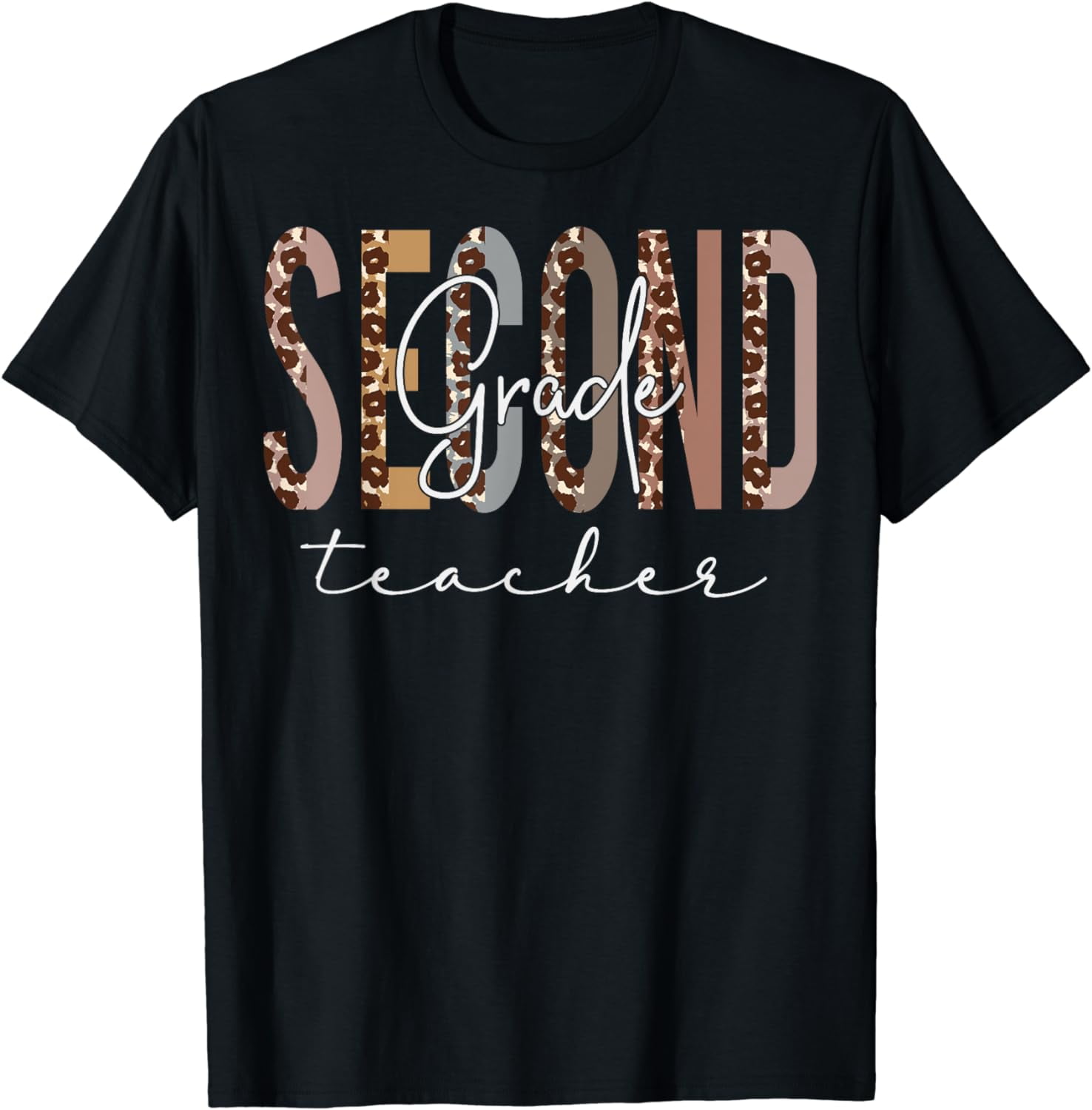 Second Grade Teacher Back To School Appreciation Leopard T-Shirt ...