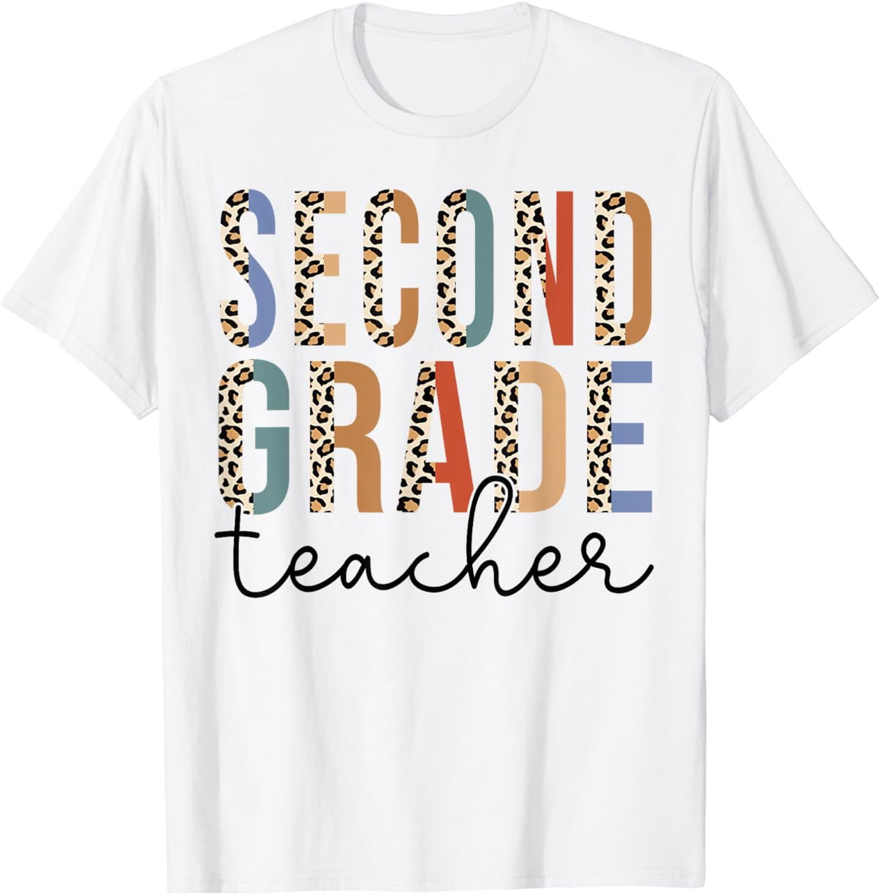 Second Grade Teacher Leopard Teacher's Day Back To School T-Shirt ...