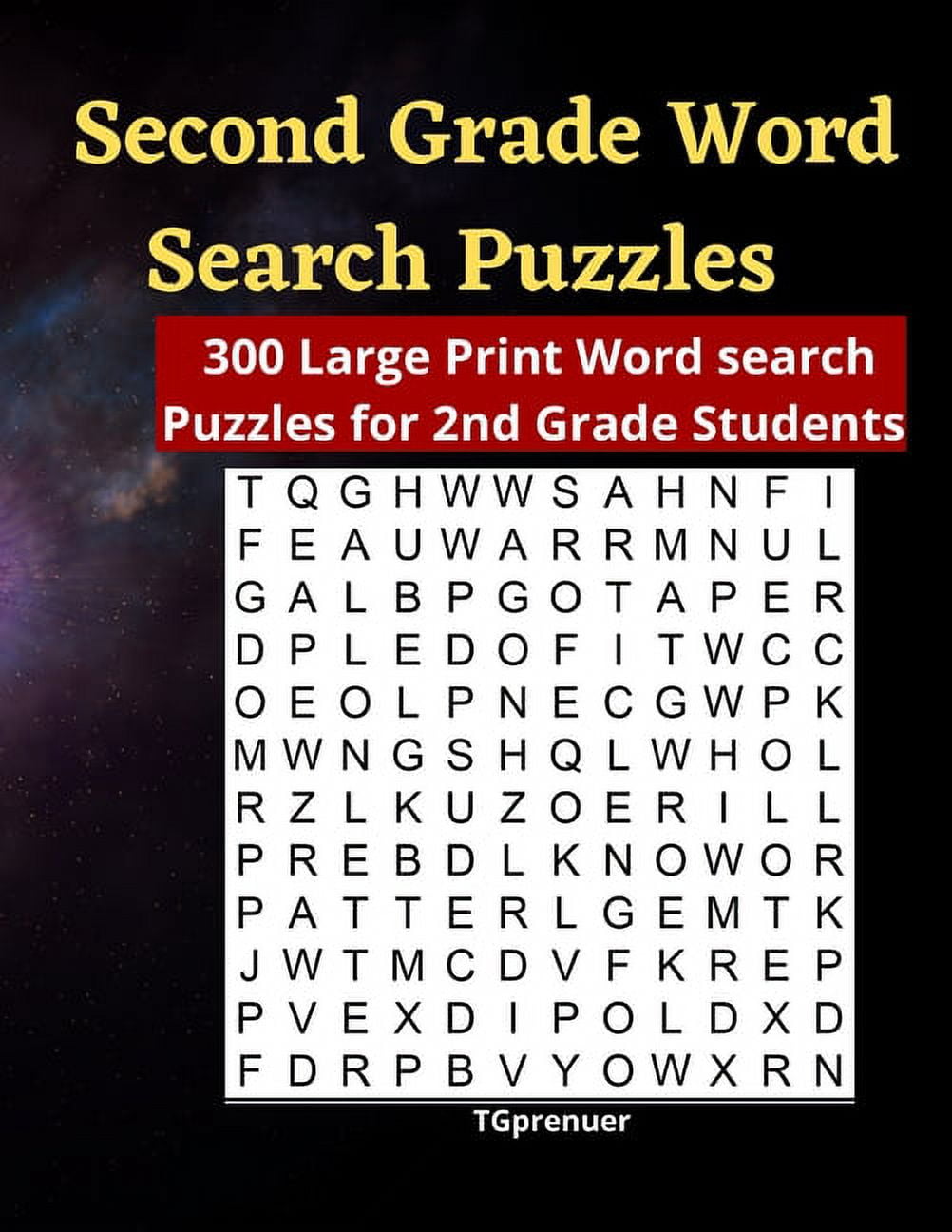 Second Grade Word Search Puzzles: 30 Large Print Second Grade Word ...