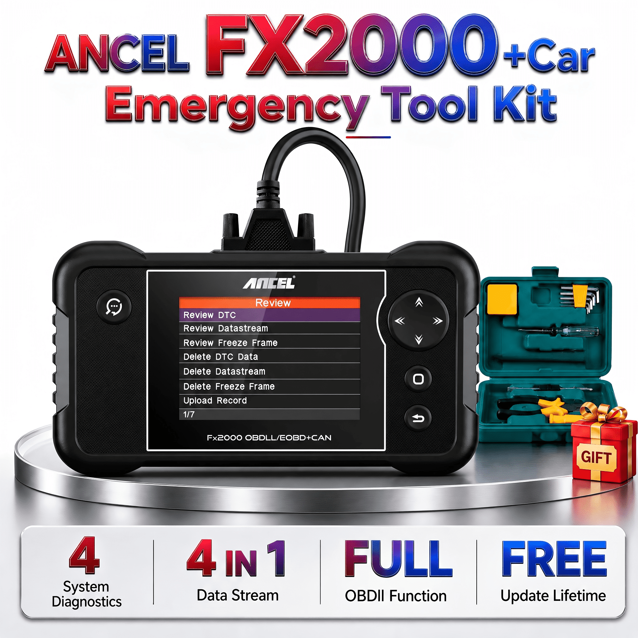 [Second Hand] ANCEL OBD2 Car Scanner+Car Emergency Tool Kit (Car ...