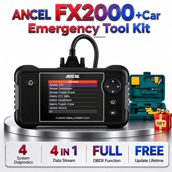 [Second Hand] ANCEL OBD2 Car Scanner+Car Emergency Tool Kit (Car ...