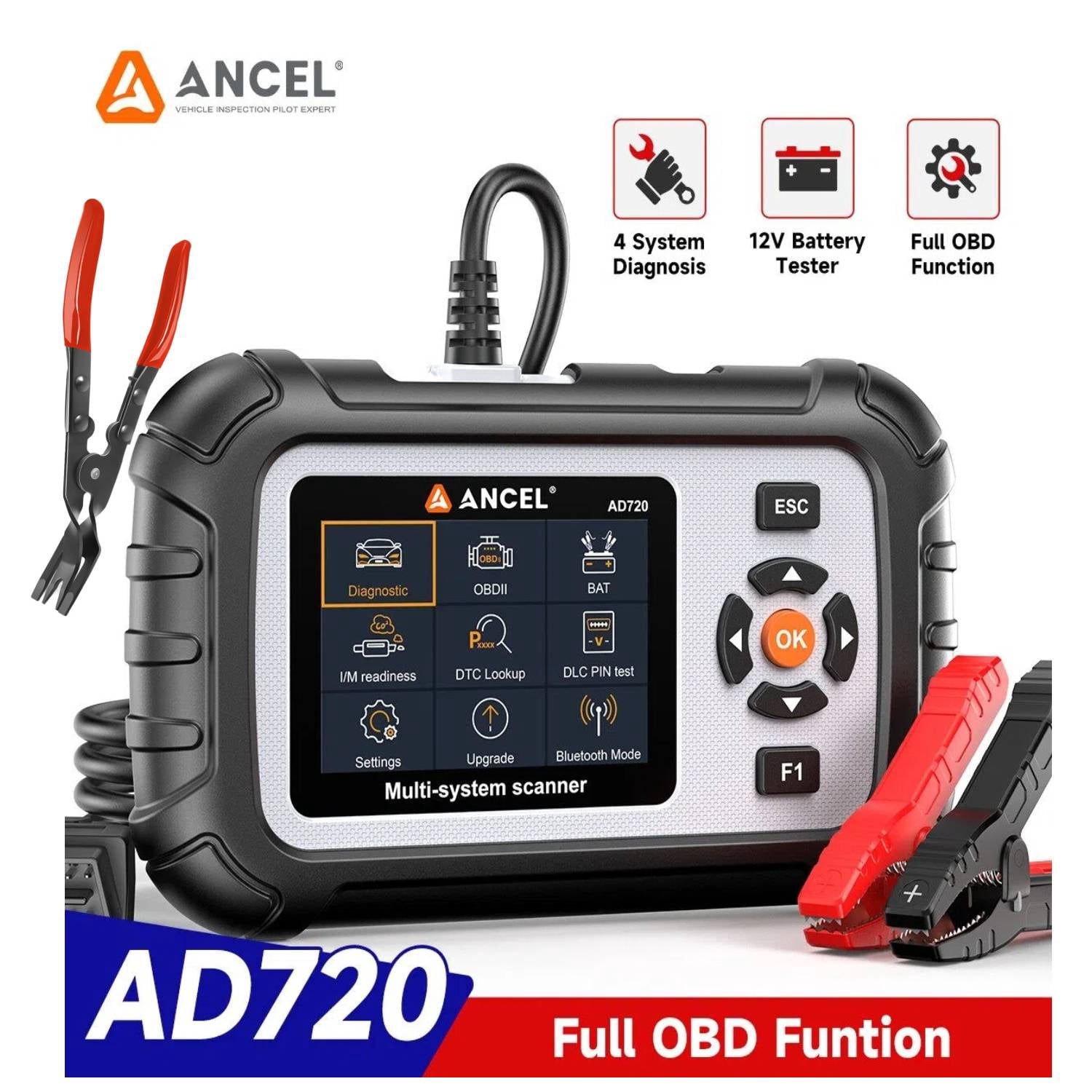[Second Hand] ANCEL OBD2 Scanner,‌4 System Diagnostic+ Clip Pliers Kits ...