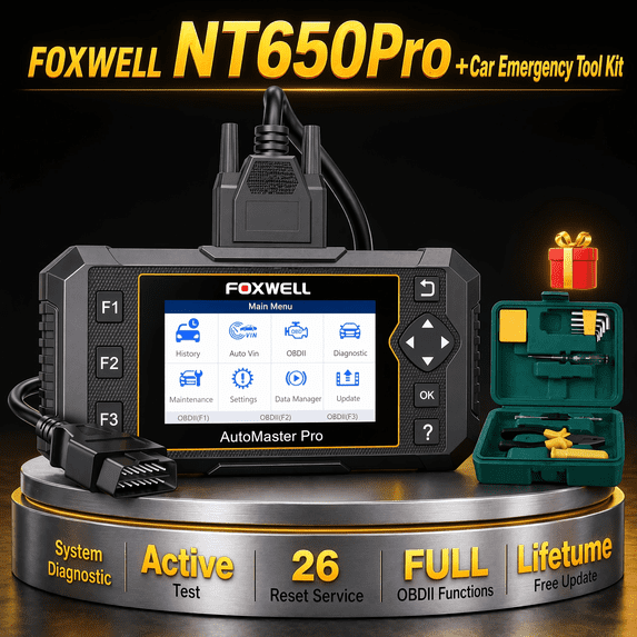 [Second Hand] FOXWELL Advanced Car OBD2 Scanner+Car Emergency Tool Kit ...