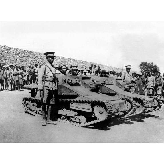 Second Italo-Ethiopian War. Ethiopian Soldiers In Captured Italian Tanks At An Encampment Near ...