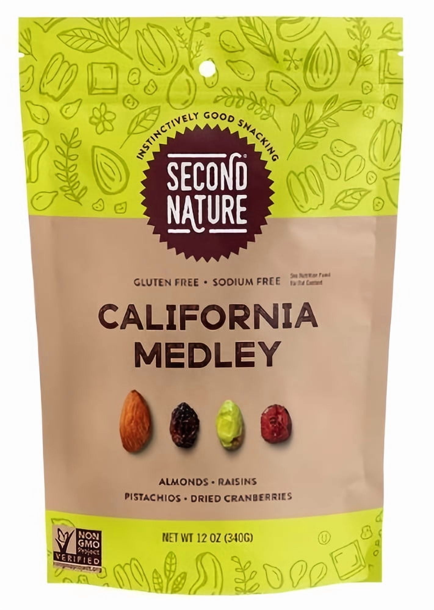 Second Nature California Medley Trail Mix, 12 oz Pouch (Pack of 18 ...