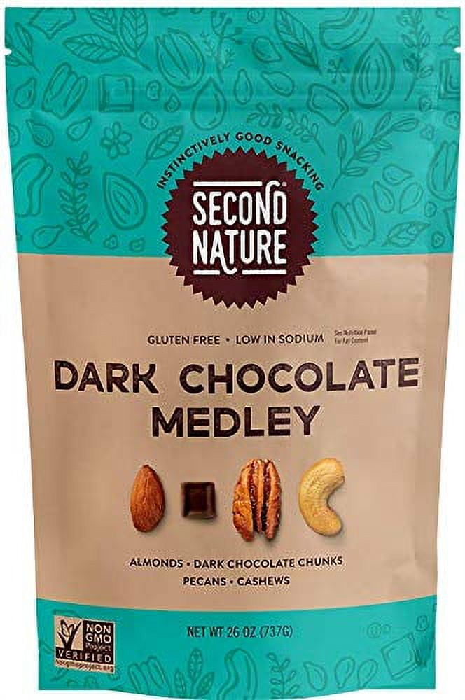 Second Nature Dark Chocolate Medley with Sea Salt, Premium Nuts Blend ...