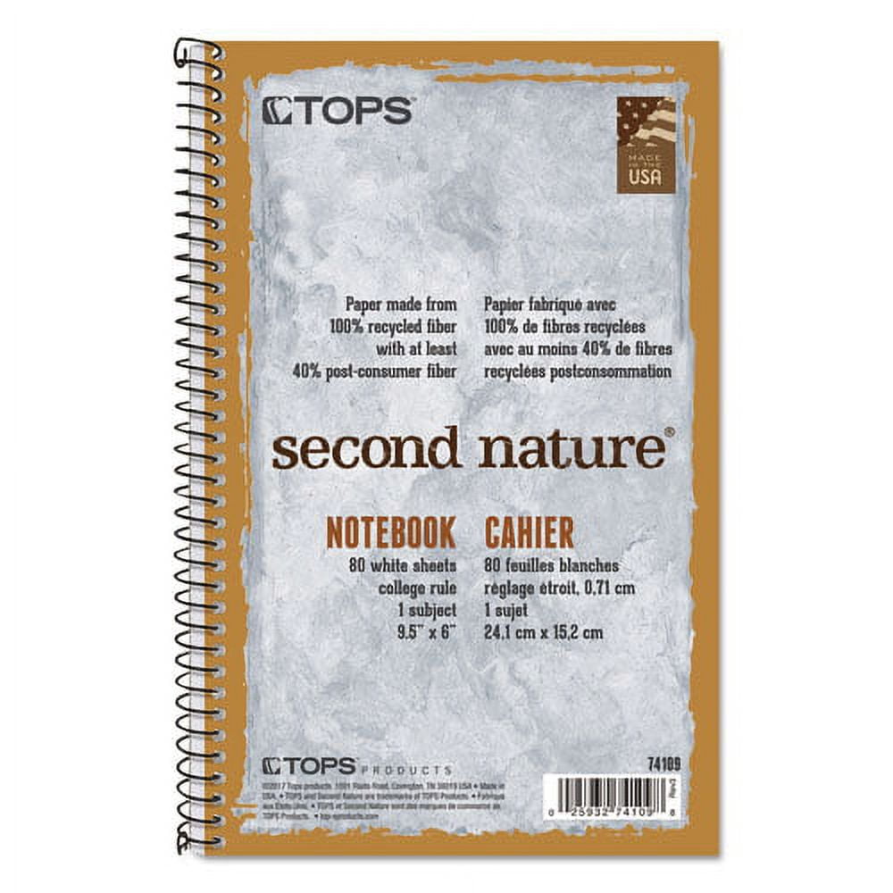 Second Nature Single Subject Wirebound Notebooks, Medium/college Rule ...