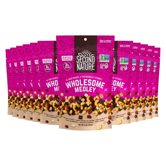 Second Nature Wholesome Medley BCF26 Trail Mix - 5 Individual Snack ...