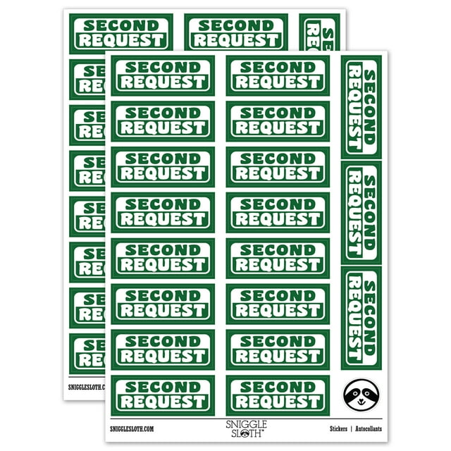Second Request Payment Billing Sticker Set - Dark Green - Gloss Finish ...