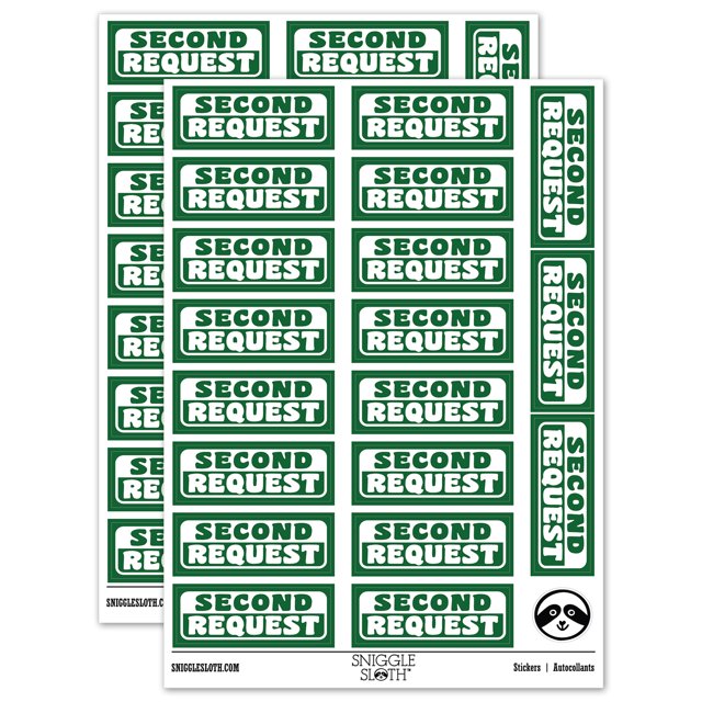 Second Request Payment Billing Sticker Set - Dark Green - Matte Finish ...