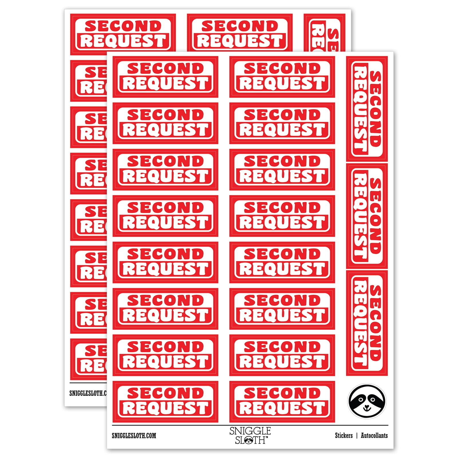 Second Request Payment Billing Sticker Set - Red - Matte Finish - 2.00 ...