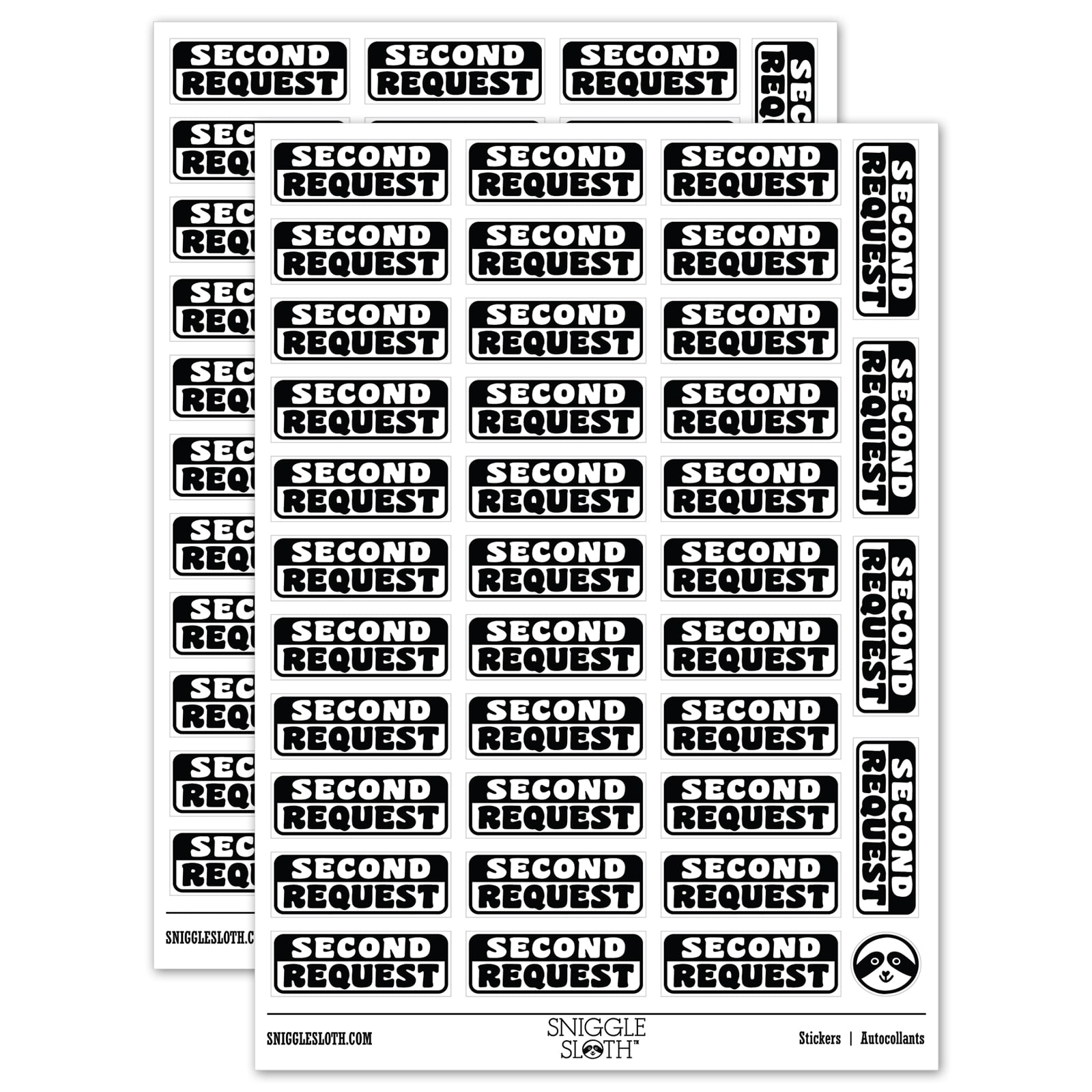 Second Request Payment Billing Sticker Set - White - Matte Finish - 1.5 ...