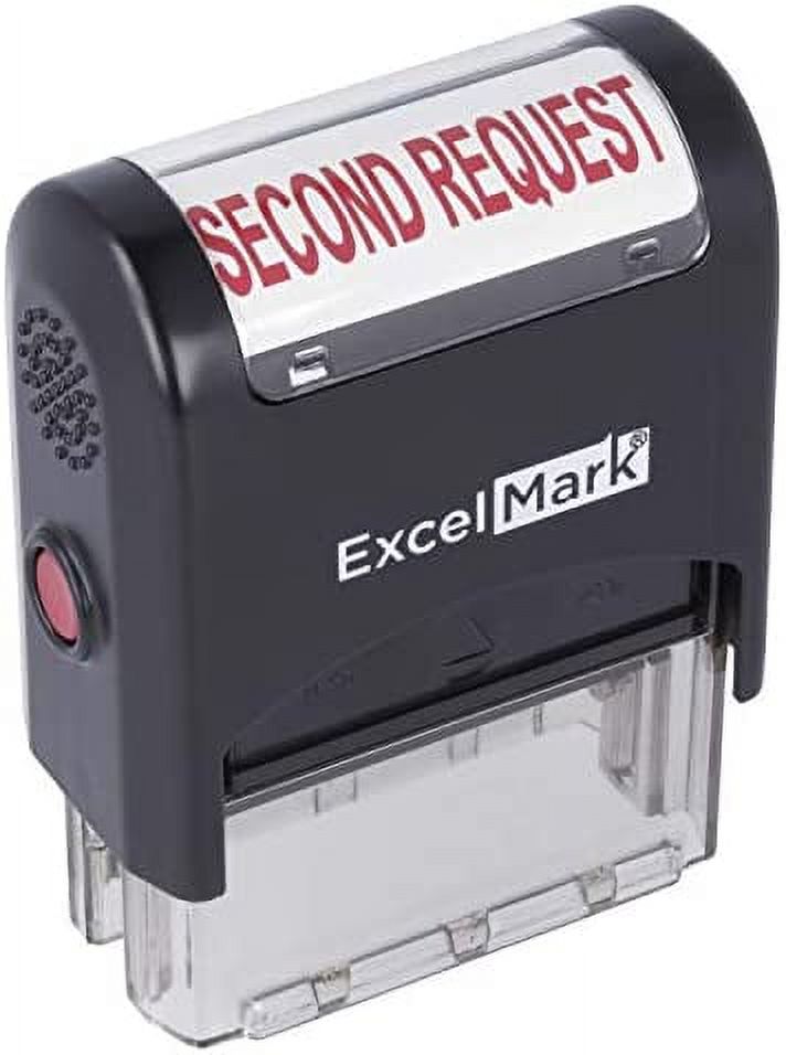 Second Request Self Inking Rubber Stamp - Red Ink - Walmart.com
