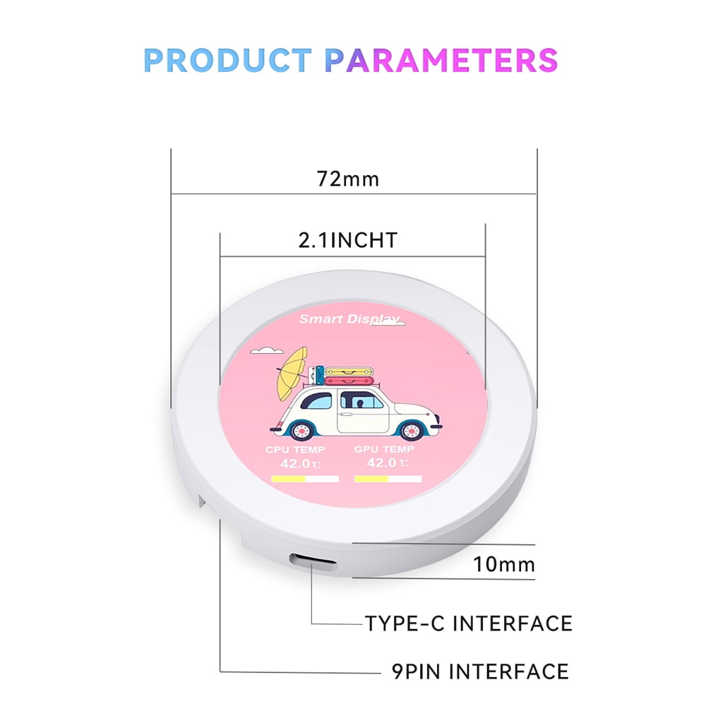 Secondary Screen,Lcd Display Computers 2.1in Ips Water-cooled Display ...