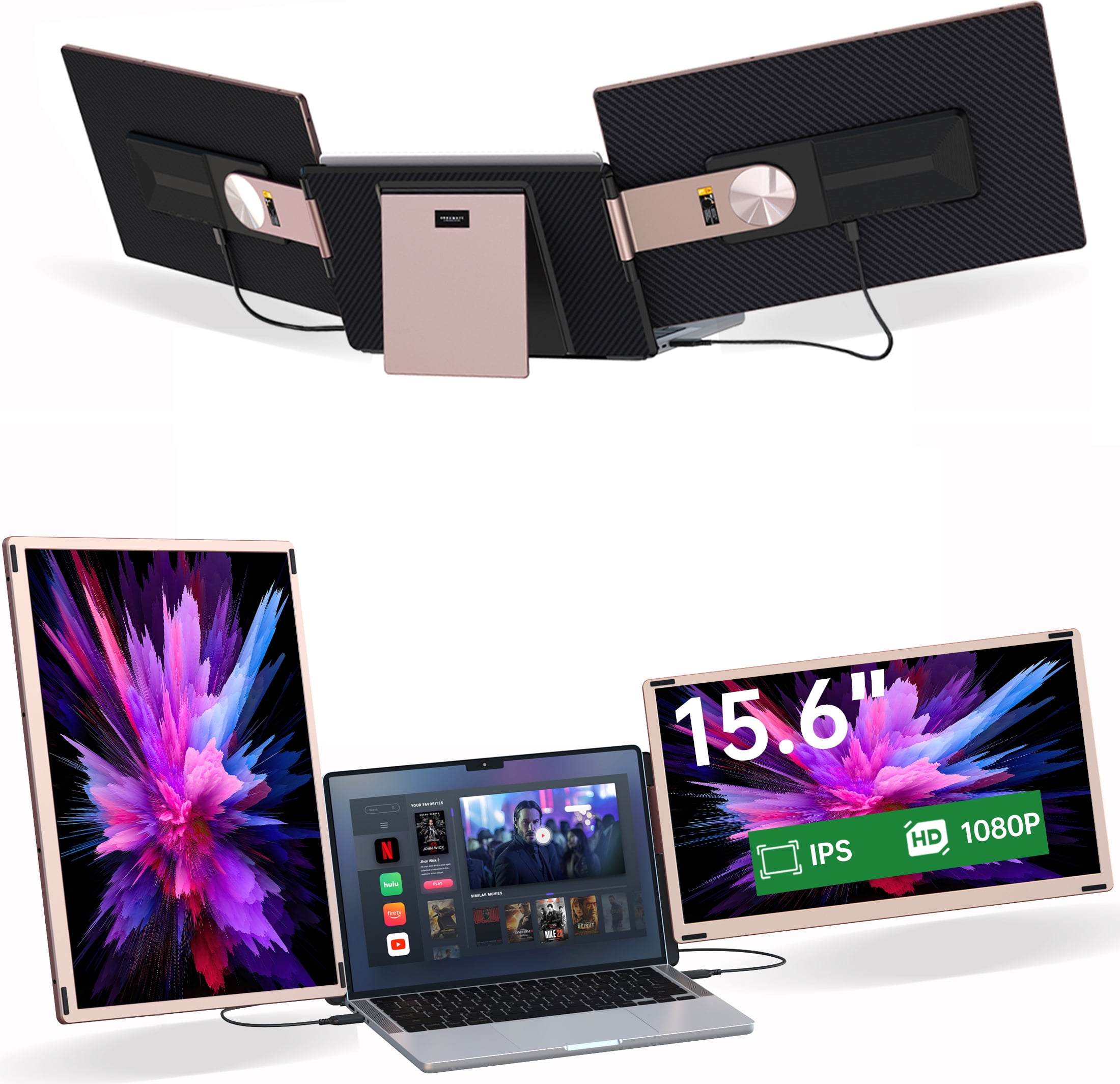 (Secondhand) Laptop Screen Extender Monitor - 15.6" Triple Portable IPS ...