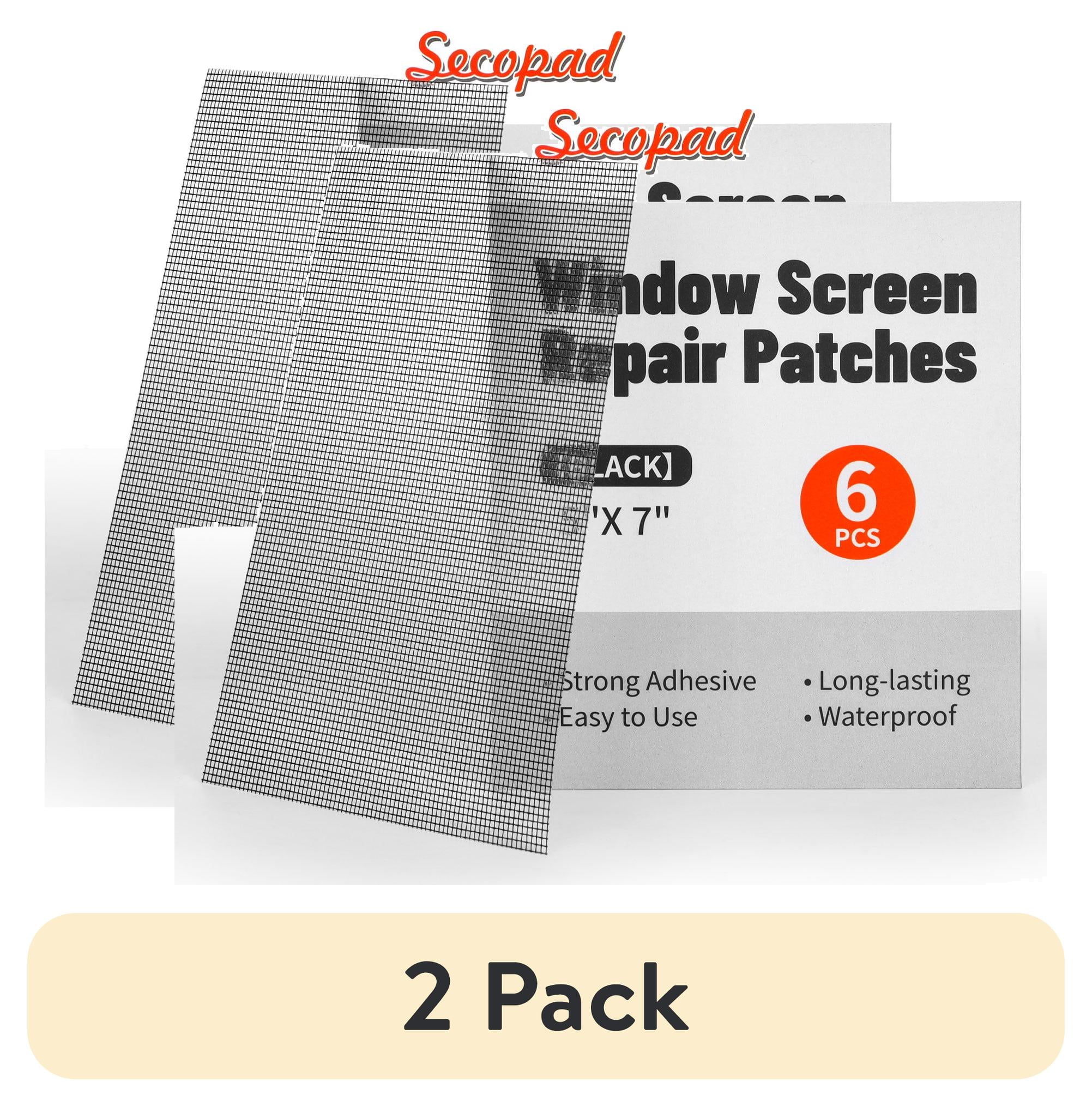 (2 pack) Secopad 5" x 7" Black/Grey Screen Repair Kit, 6 PCS Window ...