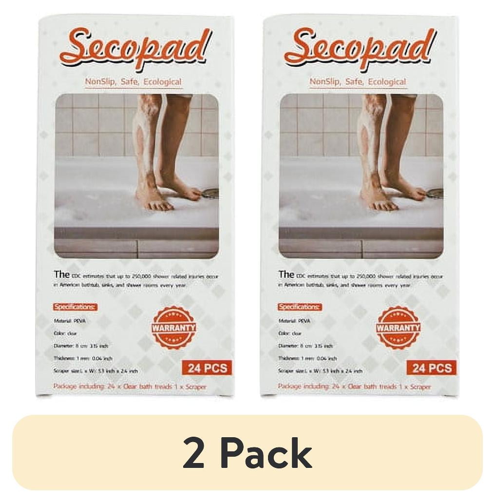 (2 pack) Secopad Bathtub Stickers Non-Slip, 24 PCS Safety Shower Treads ...