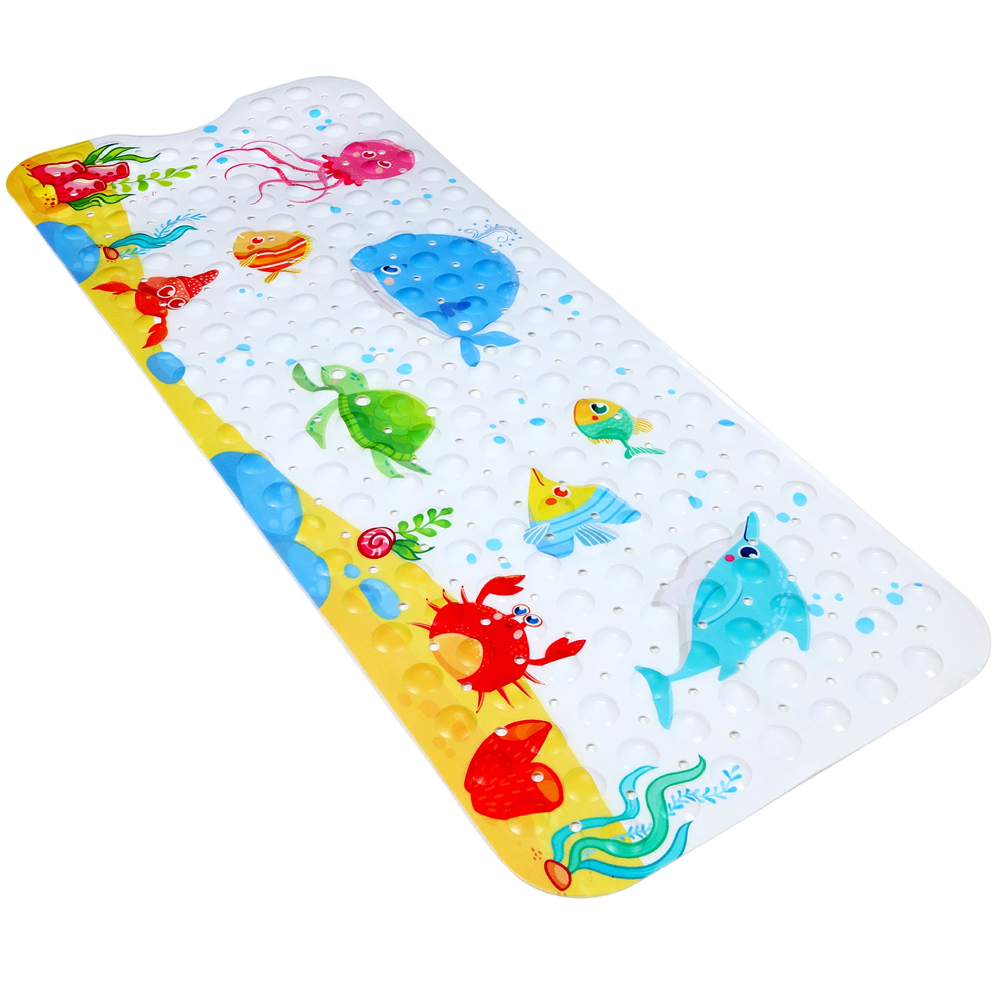 Secopad Non-Slip Kids Bath Mat, 40 X 16 Inch, Cartoon Whale Design, for ...