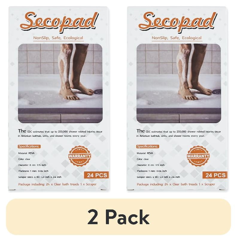 (2 pack) Secopad Non-Slip Bathtub Stickers, 24 PCS Safety Bathroom Tubs ...