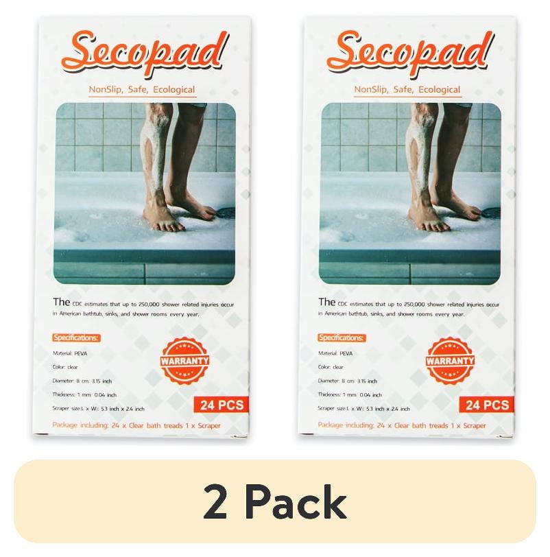 (2 pack) Secopad Non-Slip Bathtub Stickers, 24 PCS Safety Bathroom Tubs ...