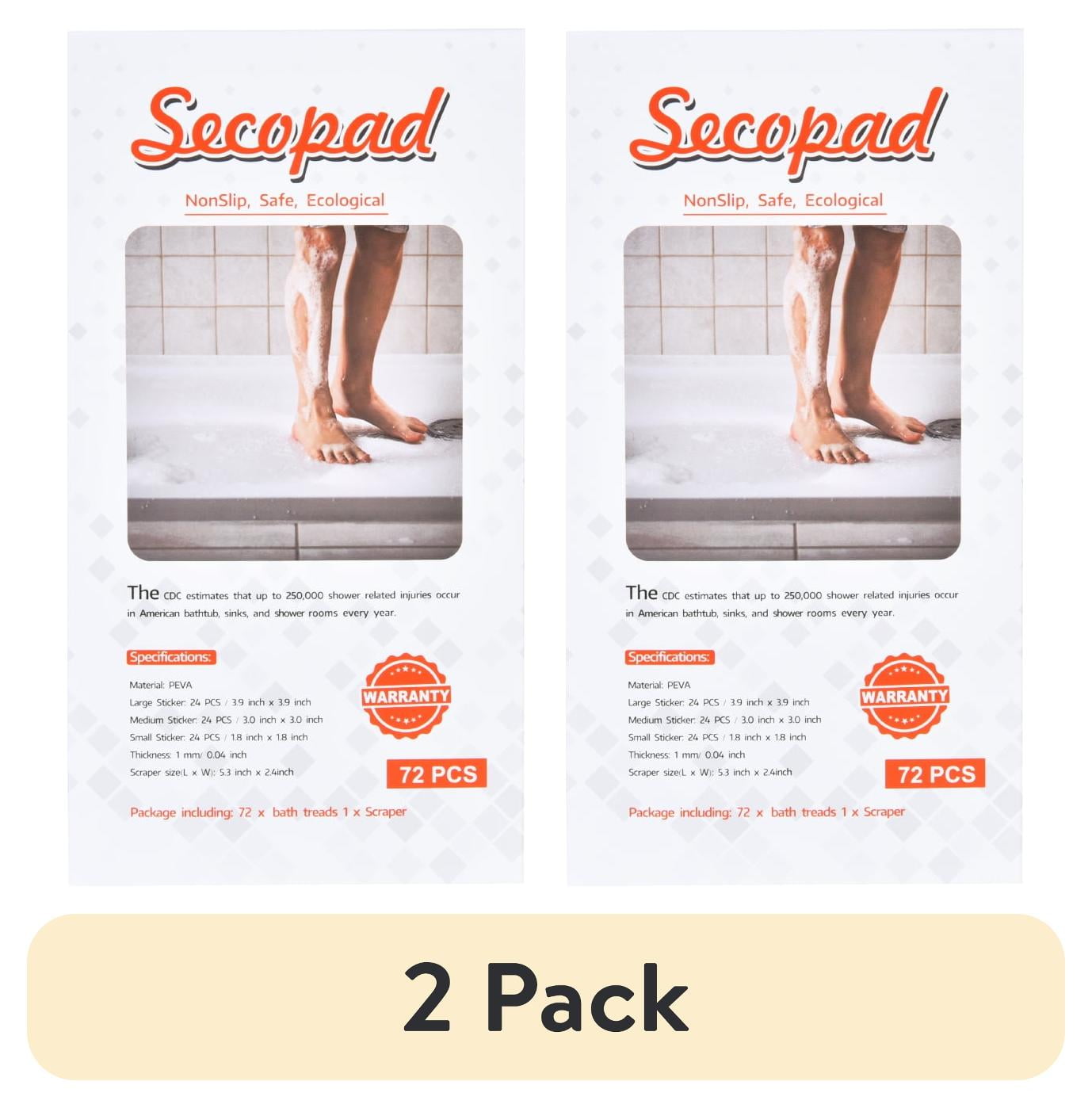 (2 pack) Secopad Non-Slip Bathtub Stickers, 72 PCS Safety Bathroom Tubs ...