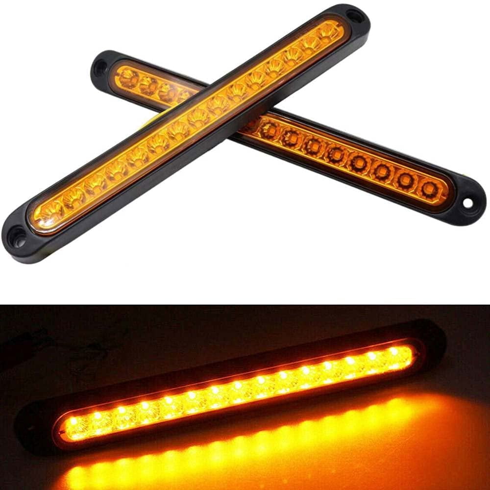 SecosAutoparts 2 Pack 10" 15 Amber LED Trailer Tail Light Bar Third ...