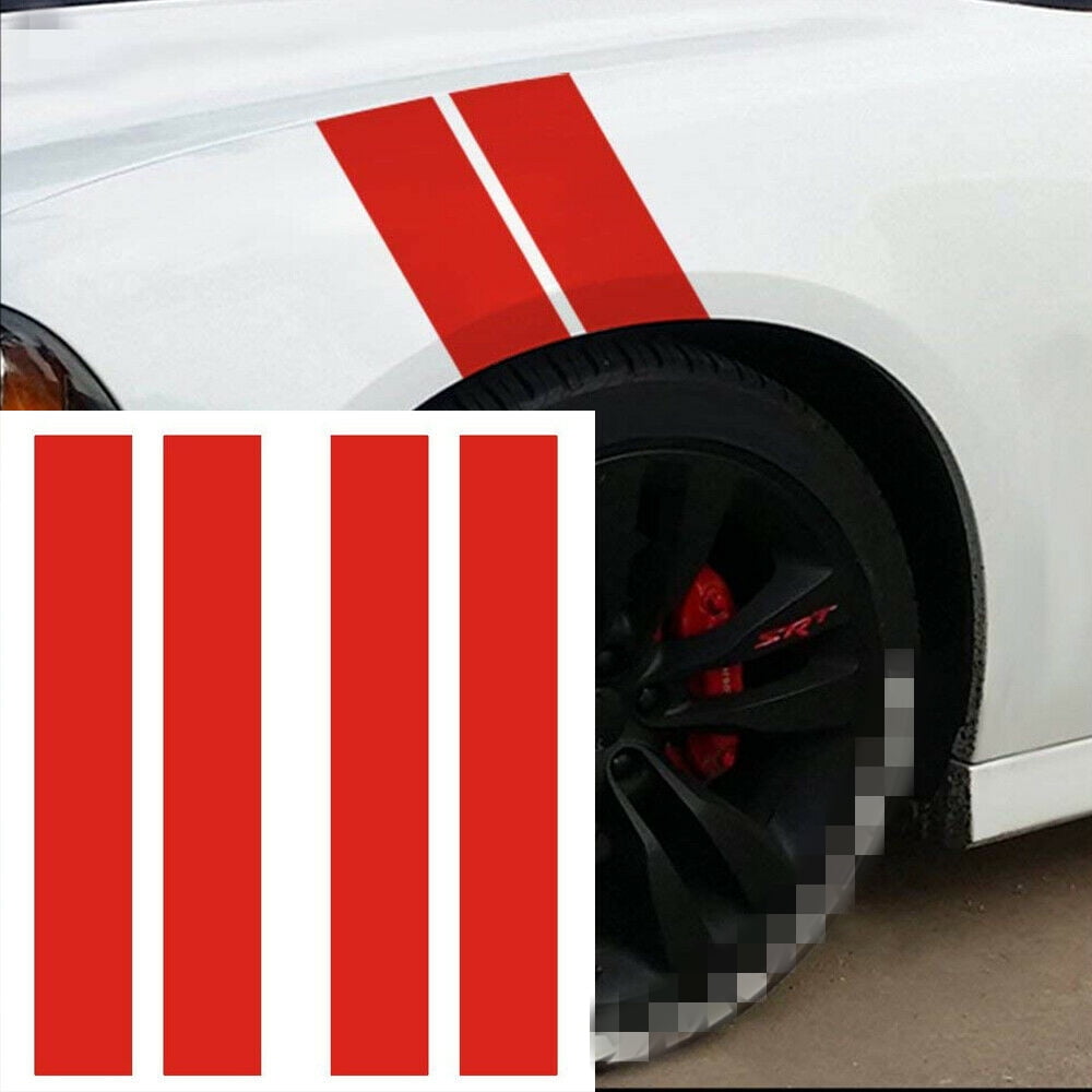 SecosAutoparts 4Pcs Fender Stripes Hash Marks Vinyl Decal Universal ...